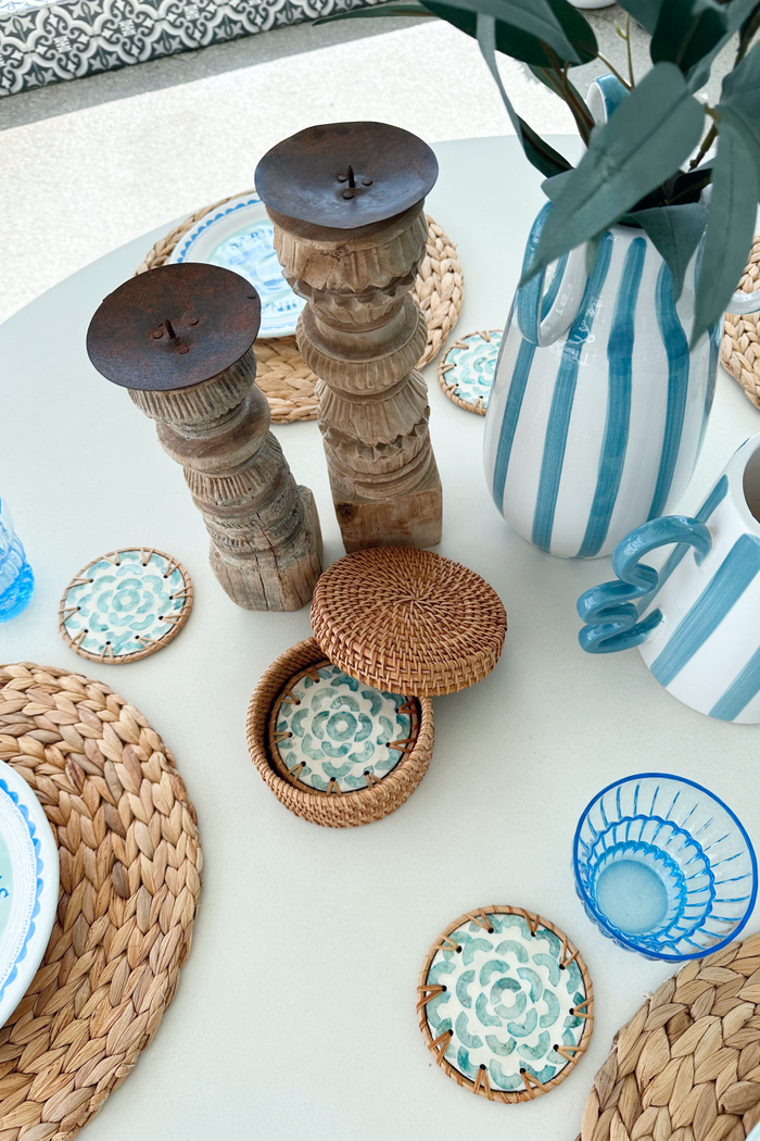 Bloom Rattan Coasters (Set of 6)