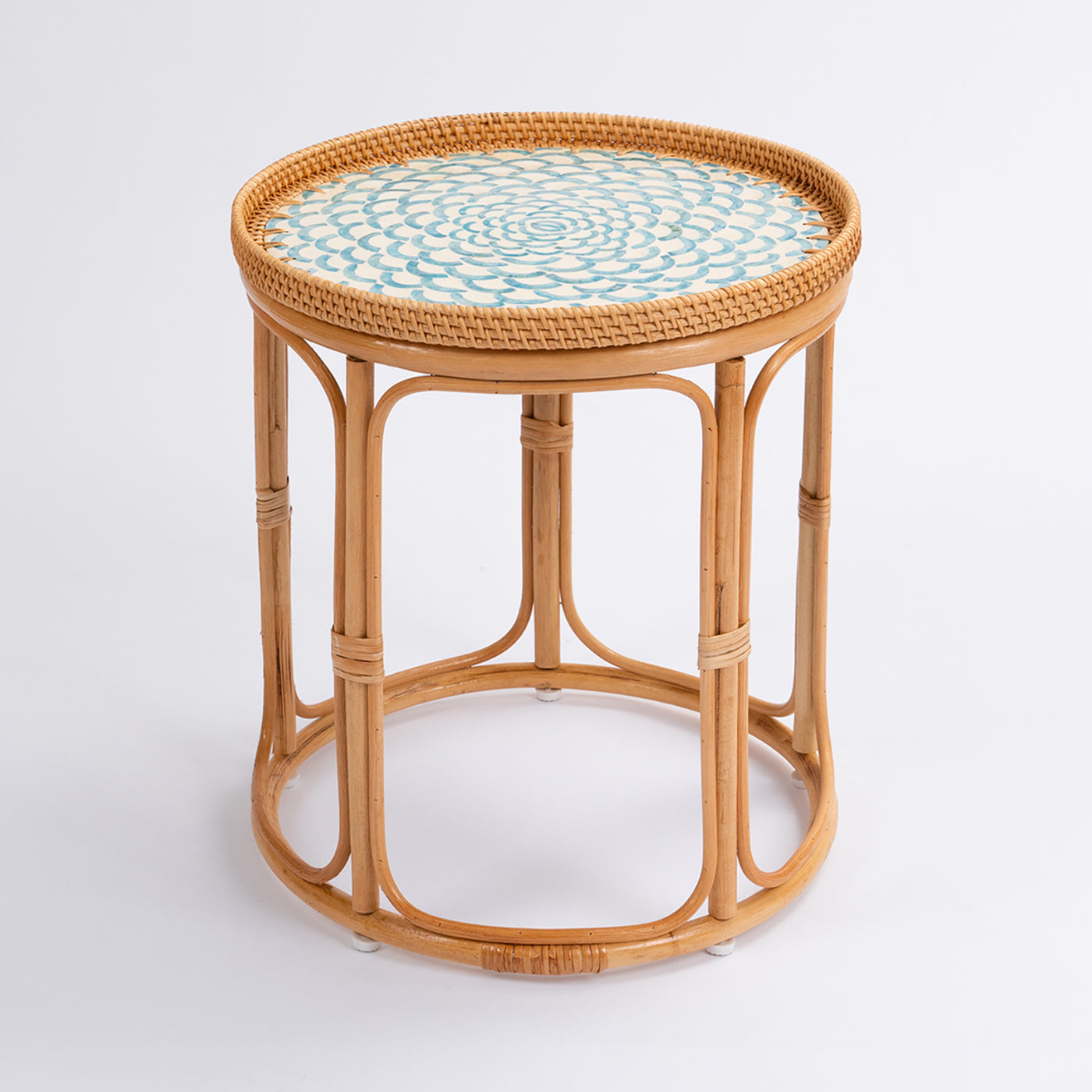 Bloom Rattan Side Table - Bedside Table - Coffee Table - Blue Mother of ...