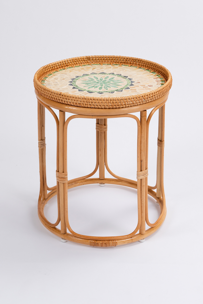 Oasis Rattan Side Table - Bedside Table - Coffee Table - Green Mother ...