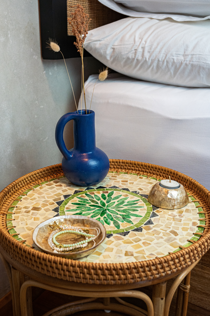 Oasis Rattan Side Table - Bedside Table - Coffee Table - Green Mother ...