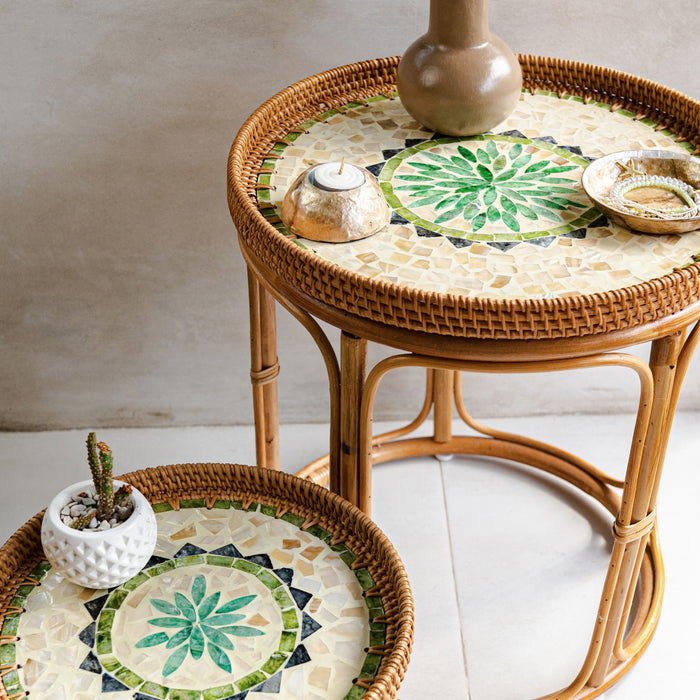 Oasis Rattan Coffee/Side Table, Bedside Table Set