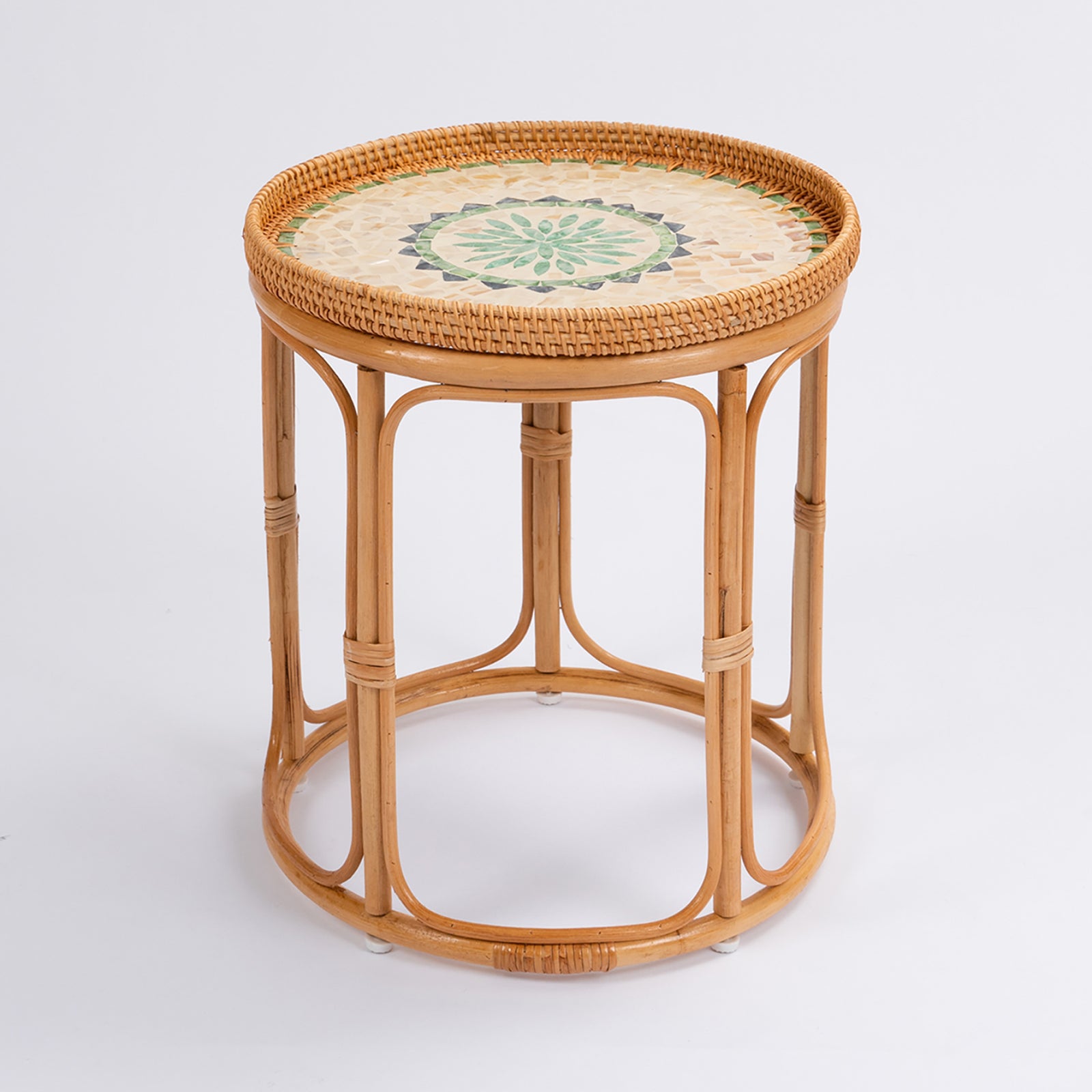 Oasis Rattan Side Table - Bedside Table - Coffee Table - Green Mother ...