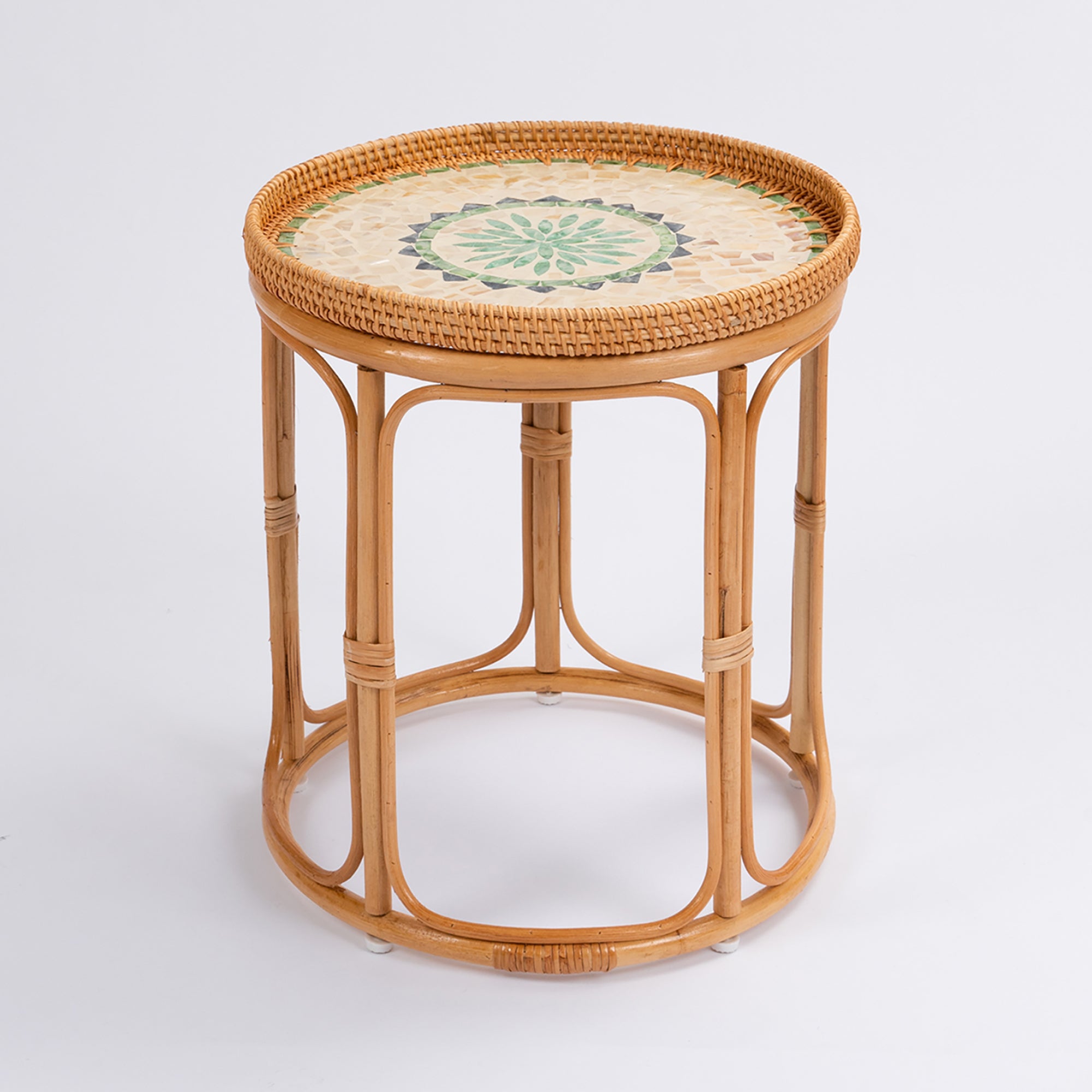 Oasis Rattan Side Table - Bedside Table - Coffee Table - Green Mother ...