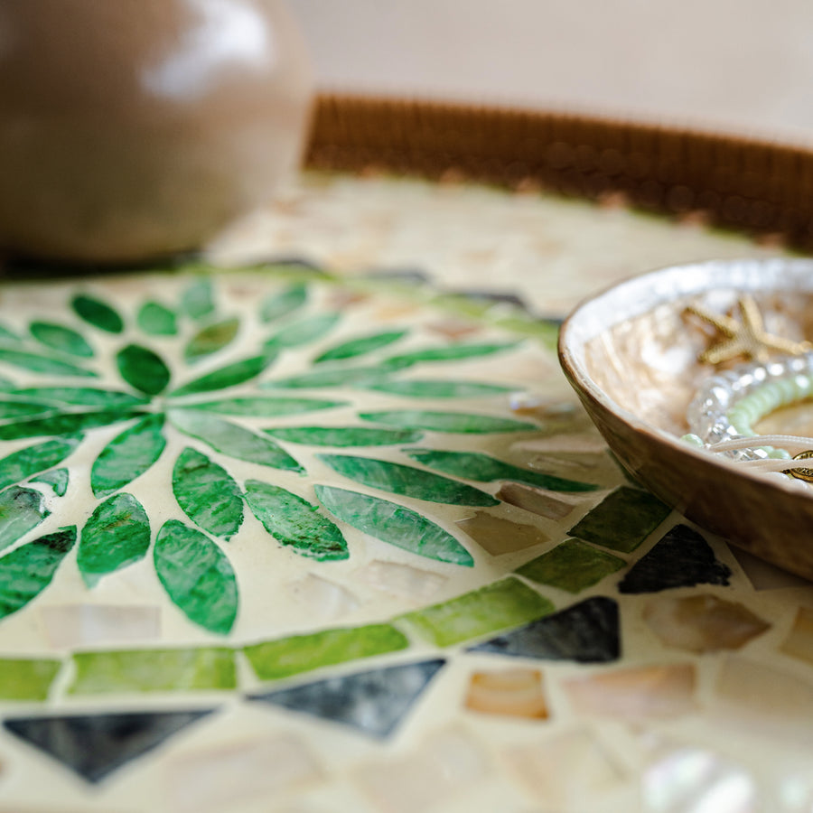 Oasis Rattan Side Table - Bedside Table - Coffee Table - Green Mother ...