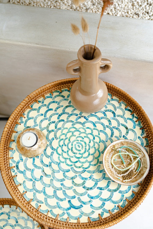 Bloom Rattan Coffee/Side Table, Bedside Table Set